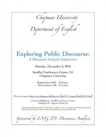 Exploring Public Discourse: A Discourse Analysis Conference (two days ...