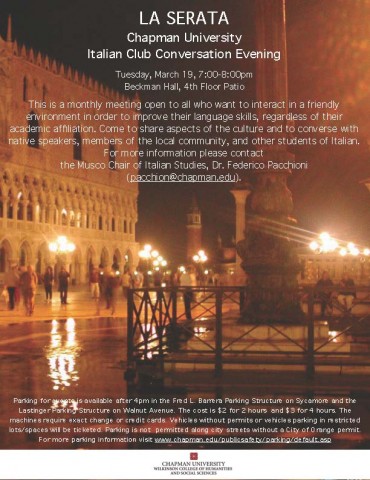 La Serata – Italian Club Conversation Evening - The Voice of Wilkinson