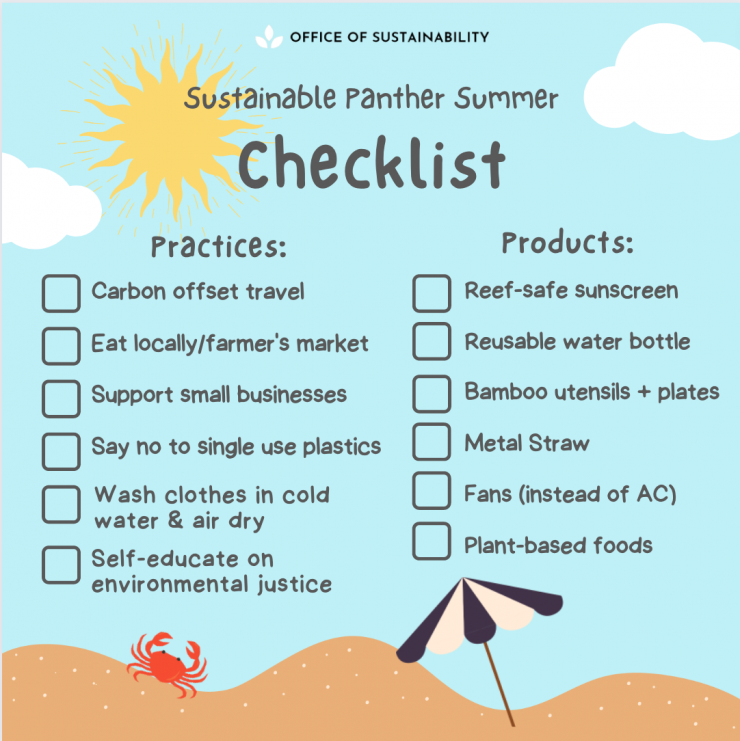 Sustainable Panther Summer Checklist - Practices and Products for an ...