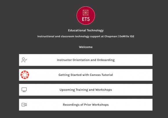 Visit the ETS Linktree - Higher Ed and Technology: Academics at Chapman