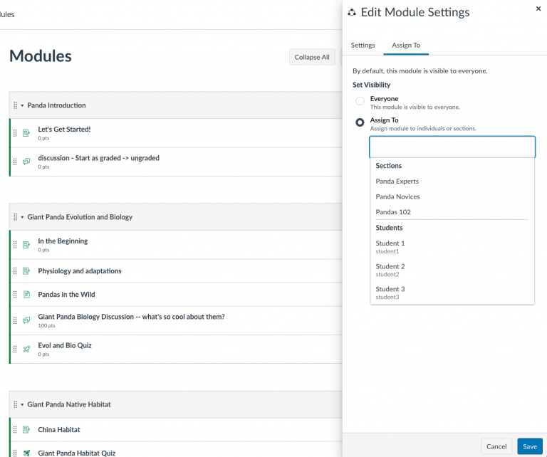 New Ability to Assign Modules, Pages, and Ungraded Discussions in ...