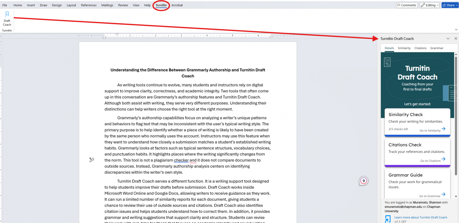 Turnitin Draft Coach Now Available for Chapman Users - Higher Ed and Technology: Academics at ...