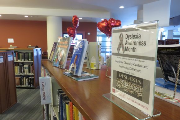 Library Display Celebrates Dyslexia Awareness Month - Leatherby Libraries