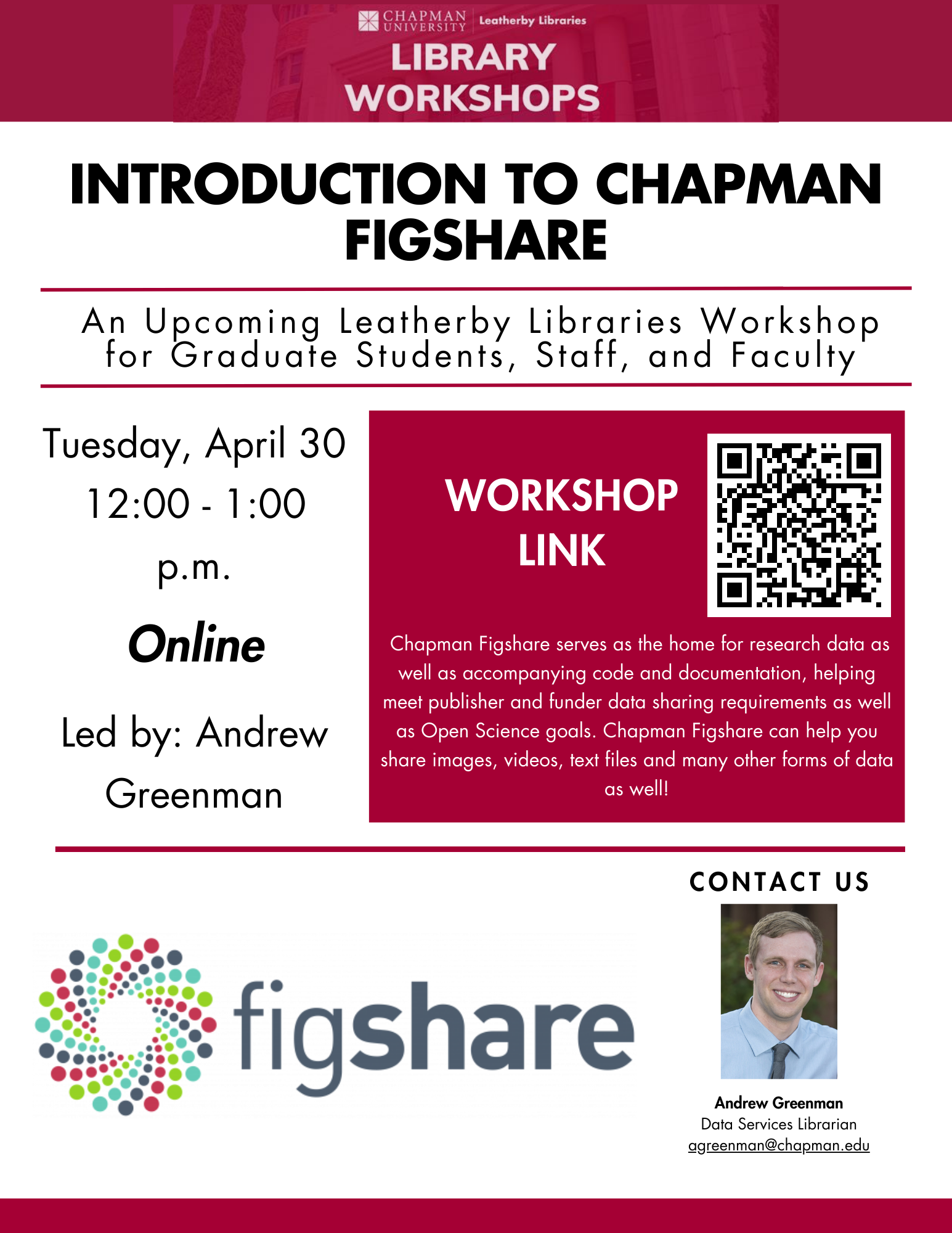 The Leatherby Libraries Announces a New Workshop – Introducing Chapman Figshare - Learn All ...