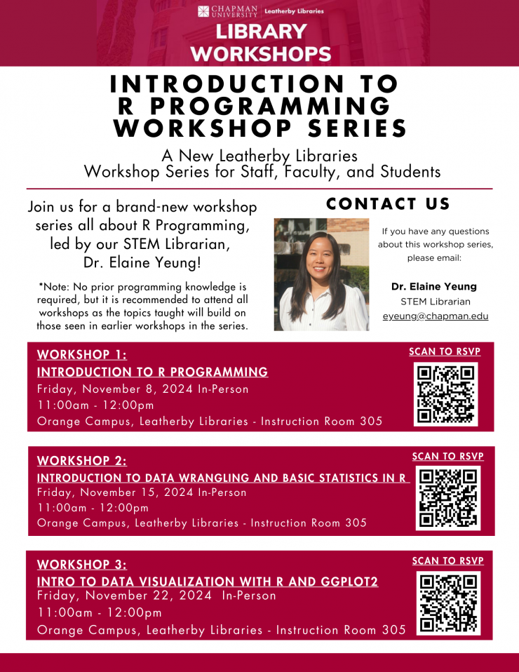 What You Need to Know about R Programming - A Fall Workshop Series for Students, Staff, and ...